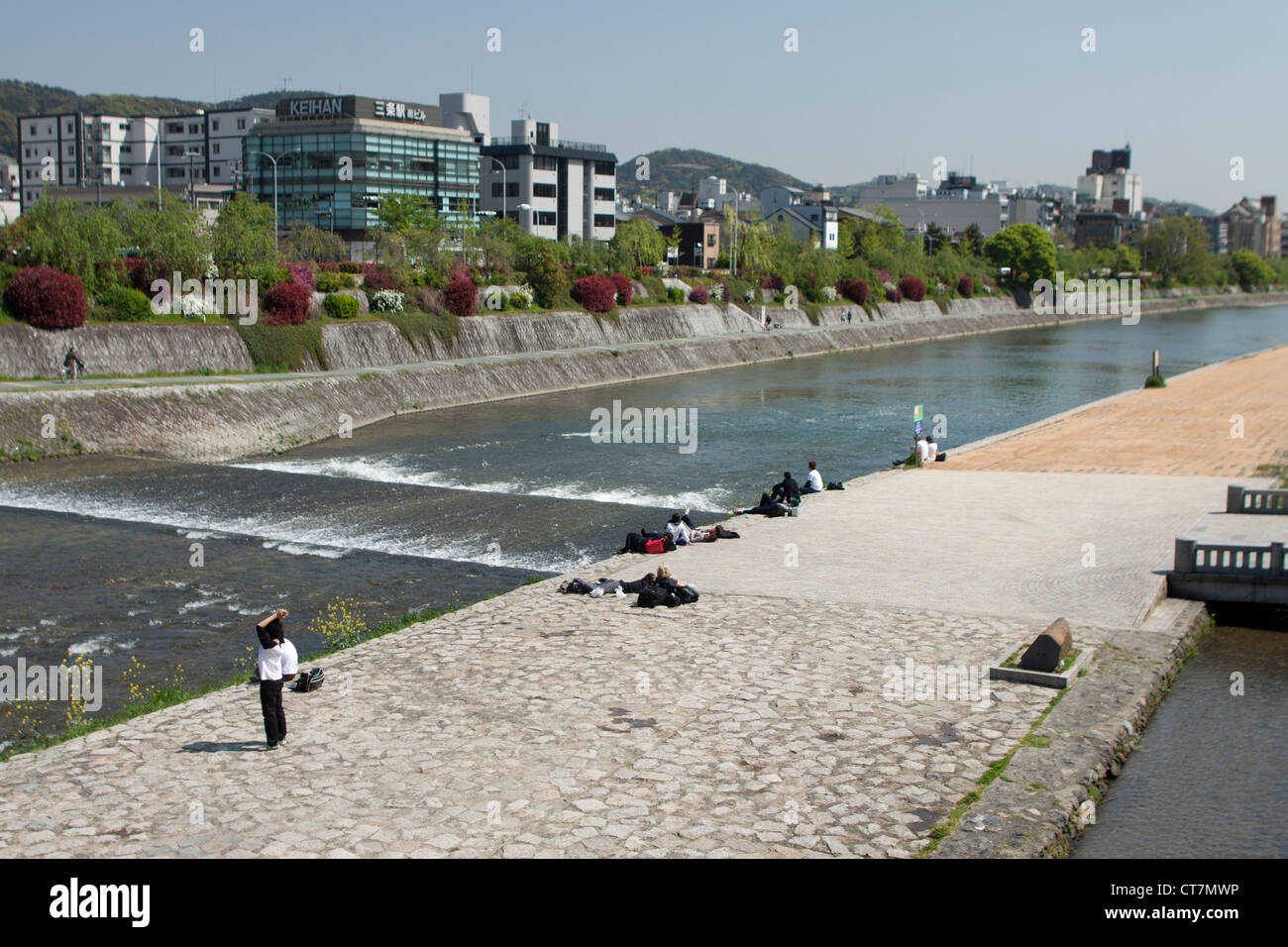 View of the Katsura river that runs through central Kyoto, Japan Stock ...