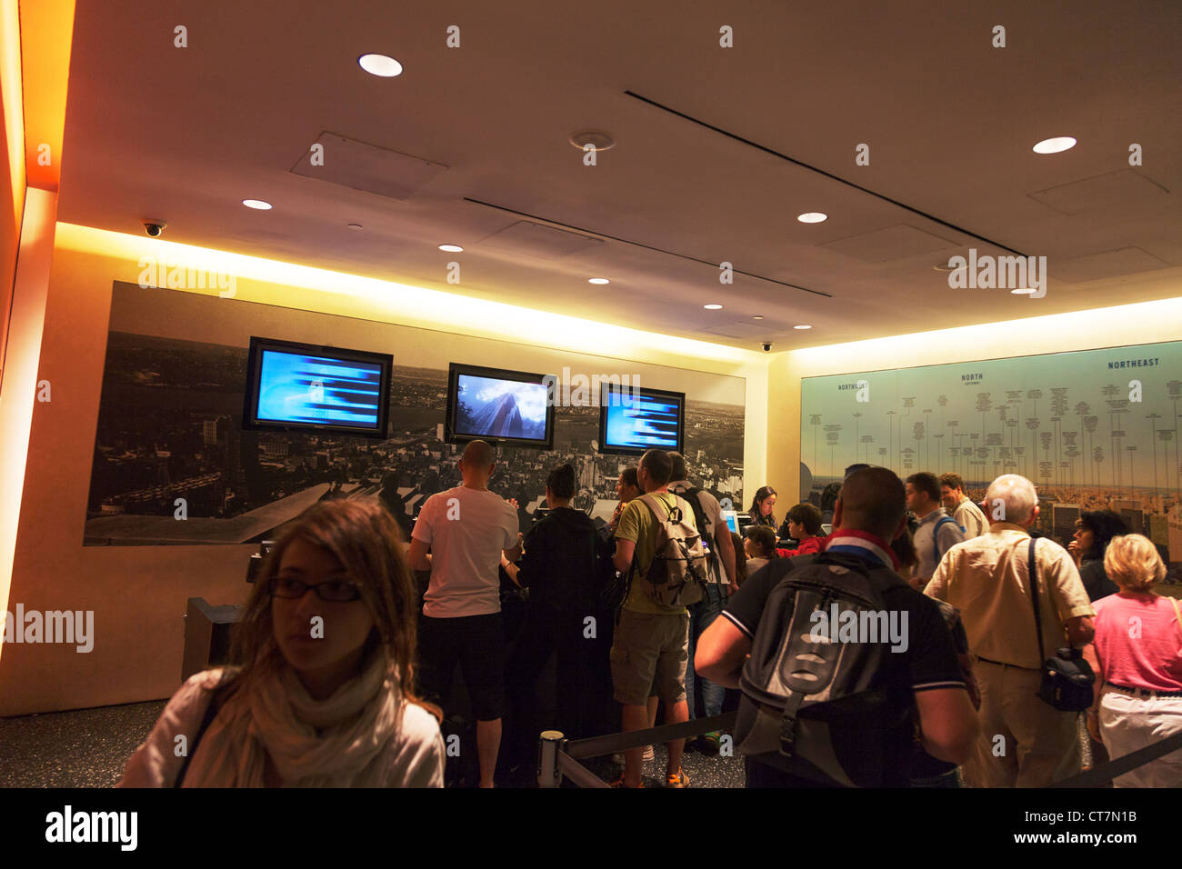 Queuing up to get tickets for Top Of The Rock inside Rockefeller ...