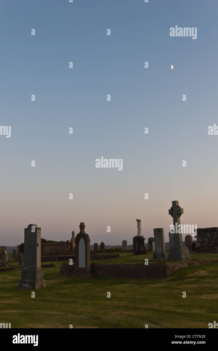 Twilight at graveyard in Stornoway (Outer Hebrides Stock Photo - Alamy