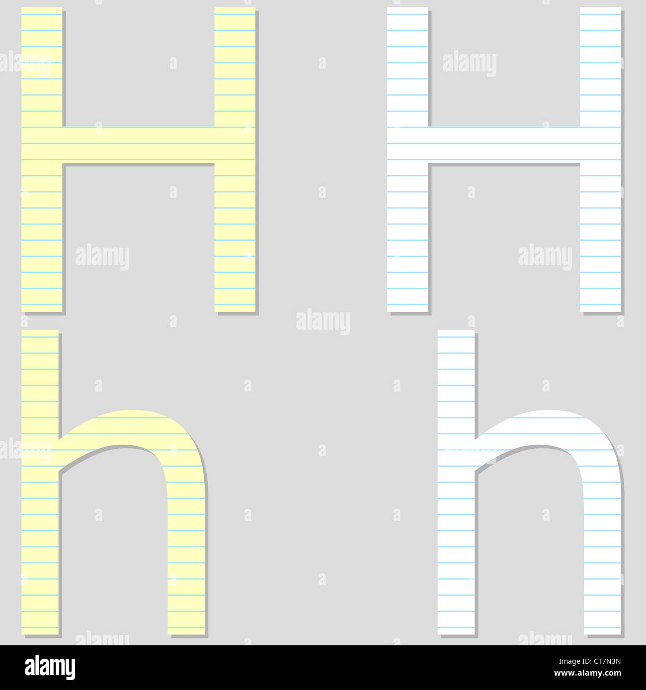 Paper Font Set Letter H Stock Photo - Alamy