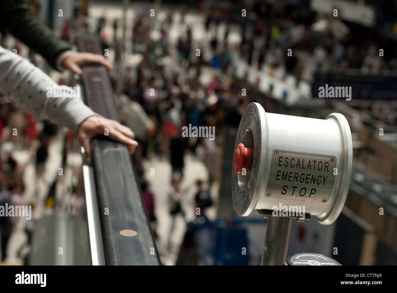 Emergency stop button on escalator hi-res stock photography and images ...