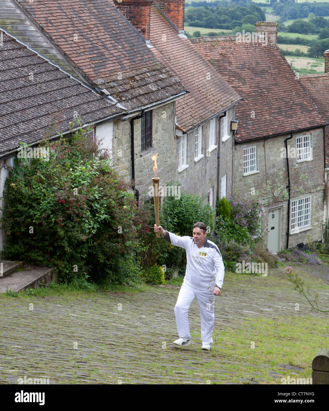 Pictured on Gold Hill is Alan Surtees MBE who arrived in Shaftesbury ...
