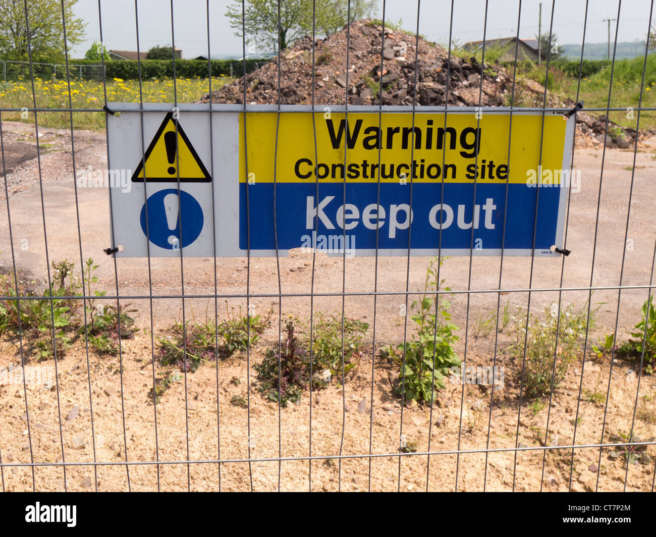 Warning keep out sign at construction site Stock Photo - Alamy