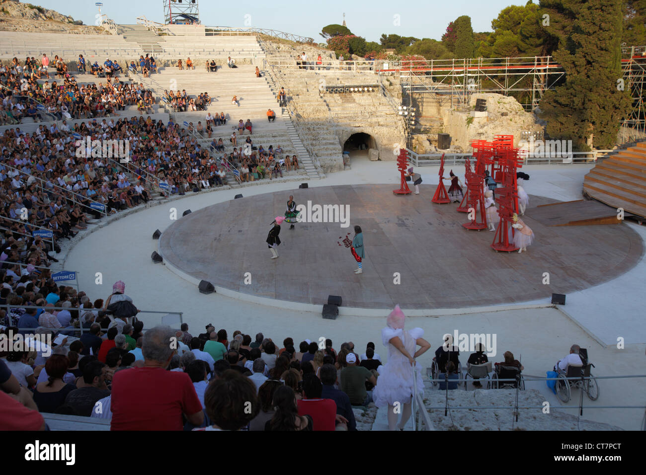 Performance of "Birds" by Aristophanes at Greek Theater in Syracuse ...