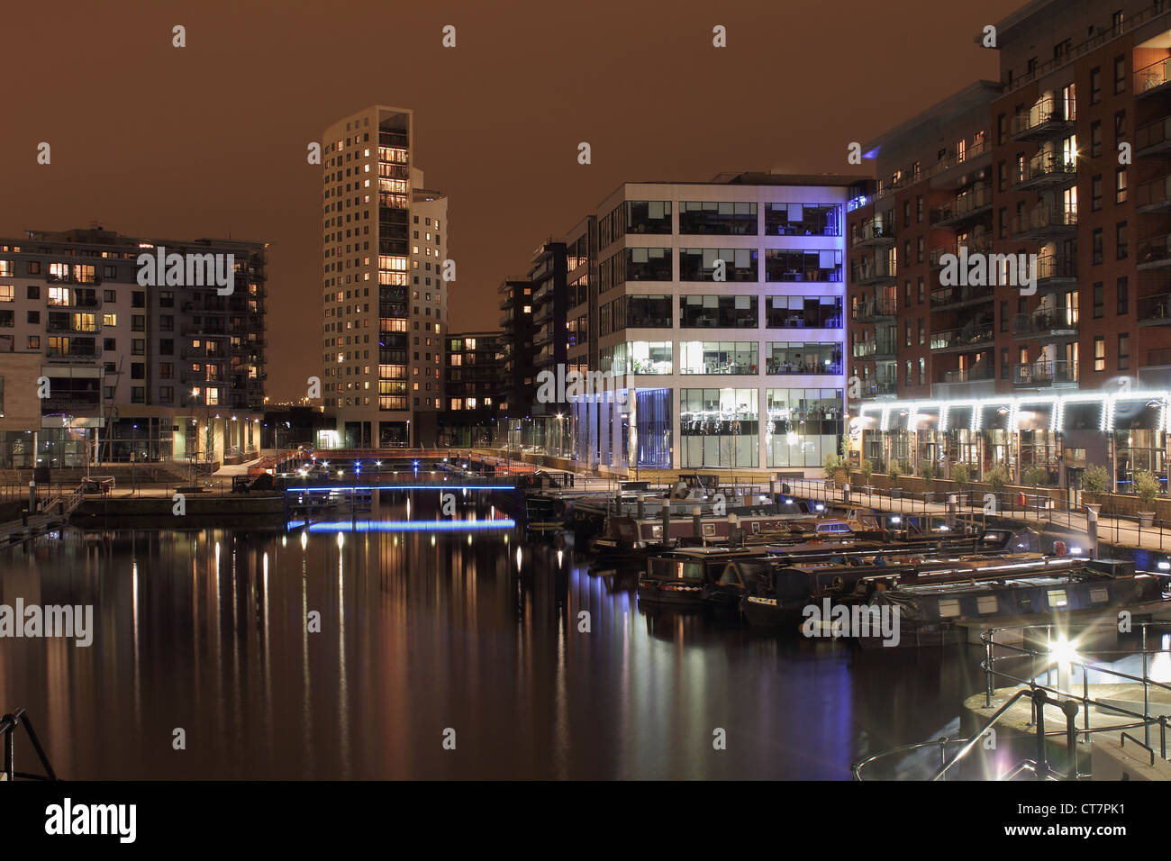 Clarence dock Leeds at night Stock Photo - Alamy