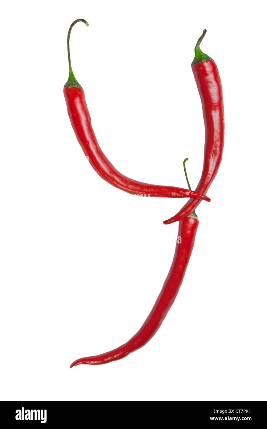 Y letter made from chili, with clipping path Stock Photo - Alamy
