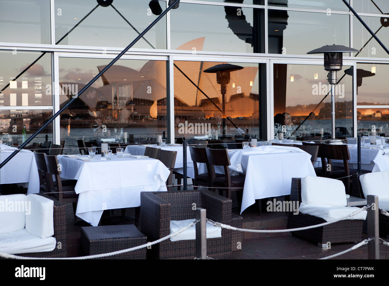 Sydney Opera house reflected in a restaurant window Stock Photo - Alamy