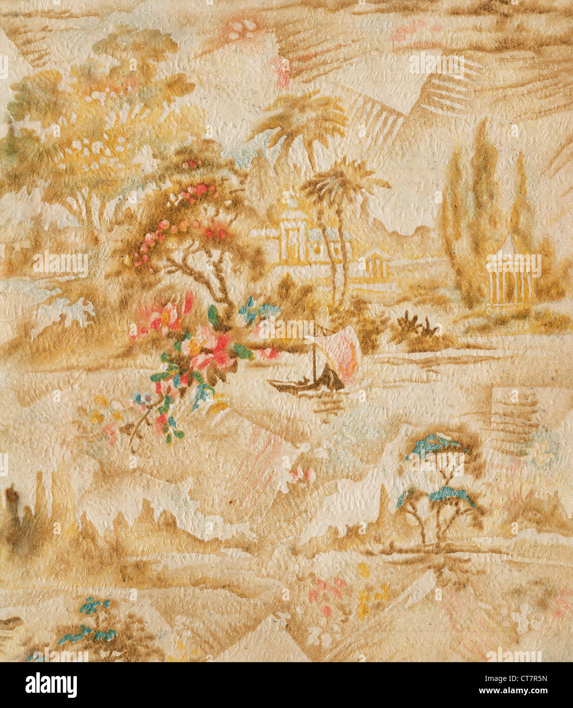 Vintage American Wallpaper Pattern 1930s Stock Photo - Alamy