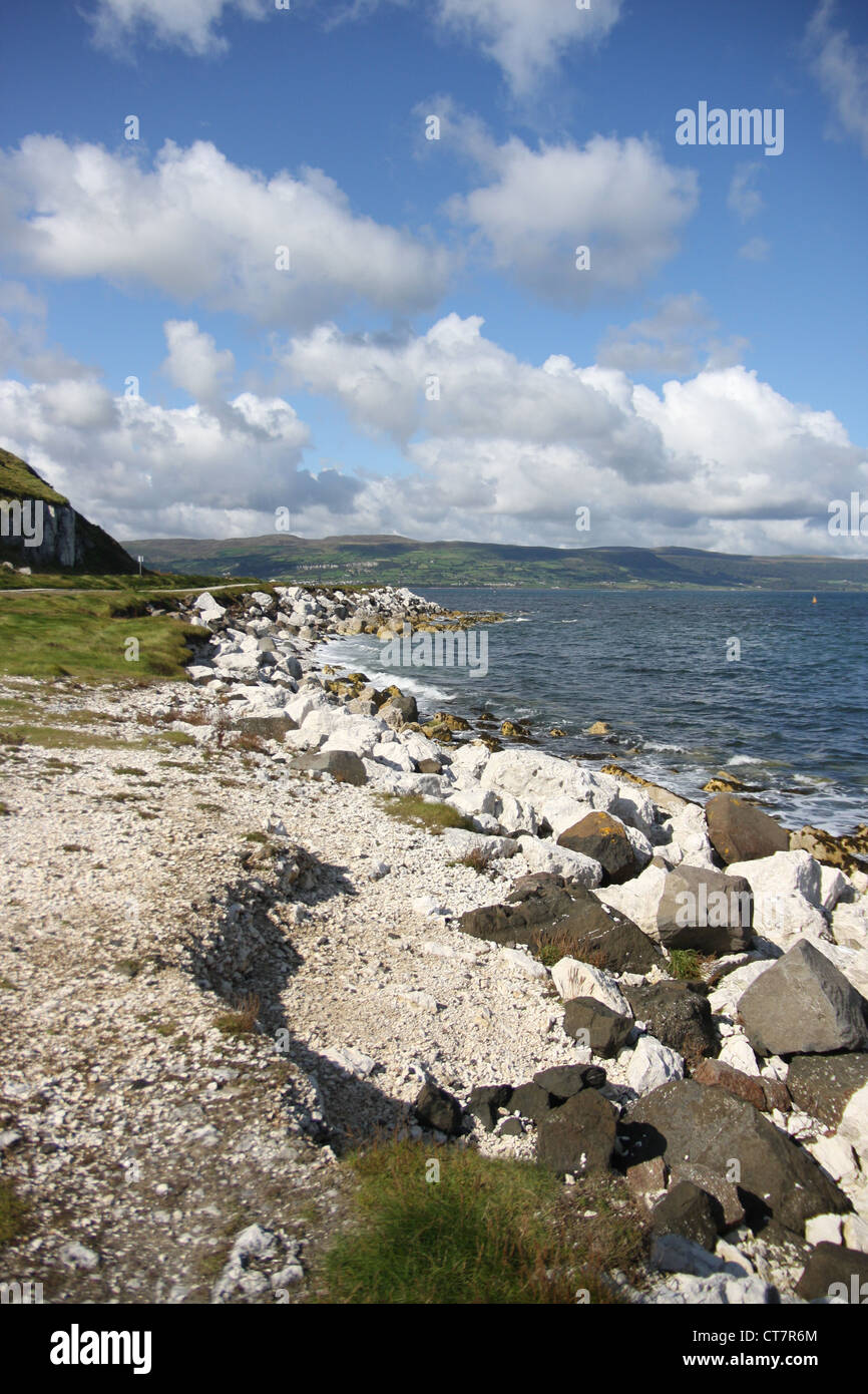 Views looking out towards the Irish sea whilst on the Glenarm Coast ...