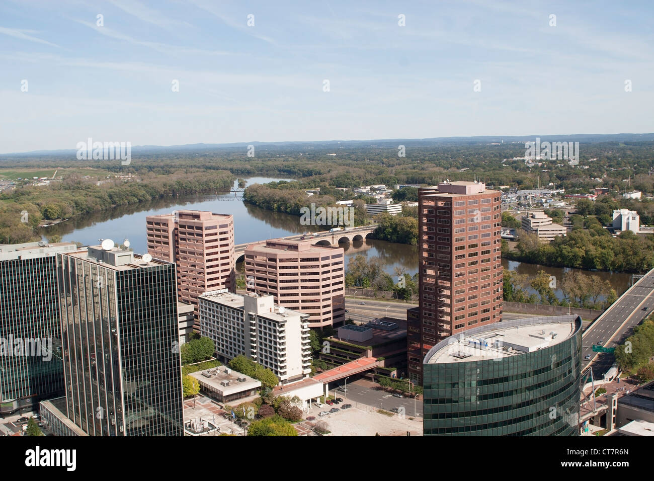 Aerial View of a City, Hartford, CT Stock Photo - Alamy