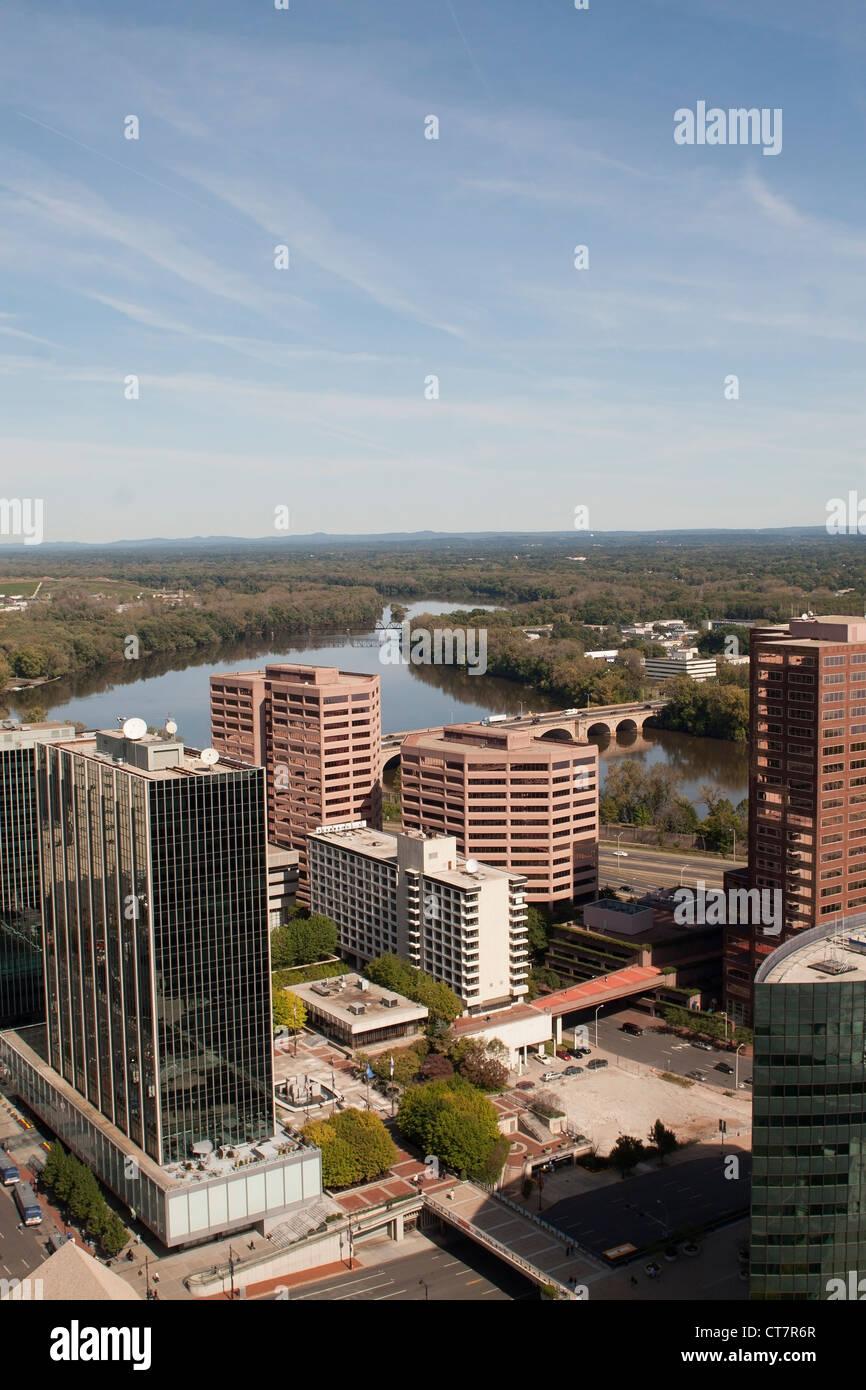 Aerial View of a City, Hartford, CT Stock Photo - Alamy