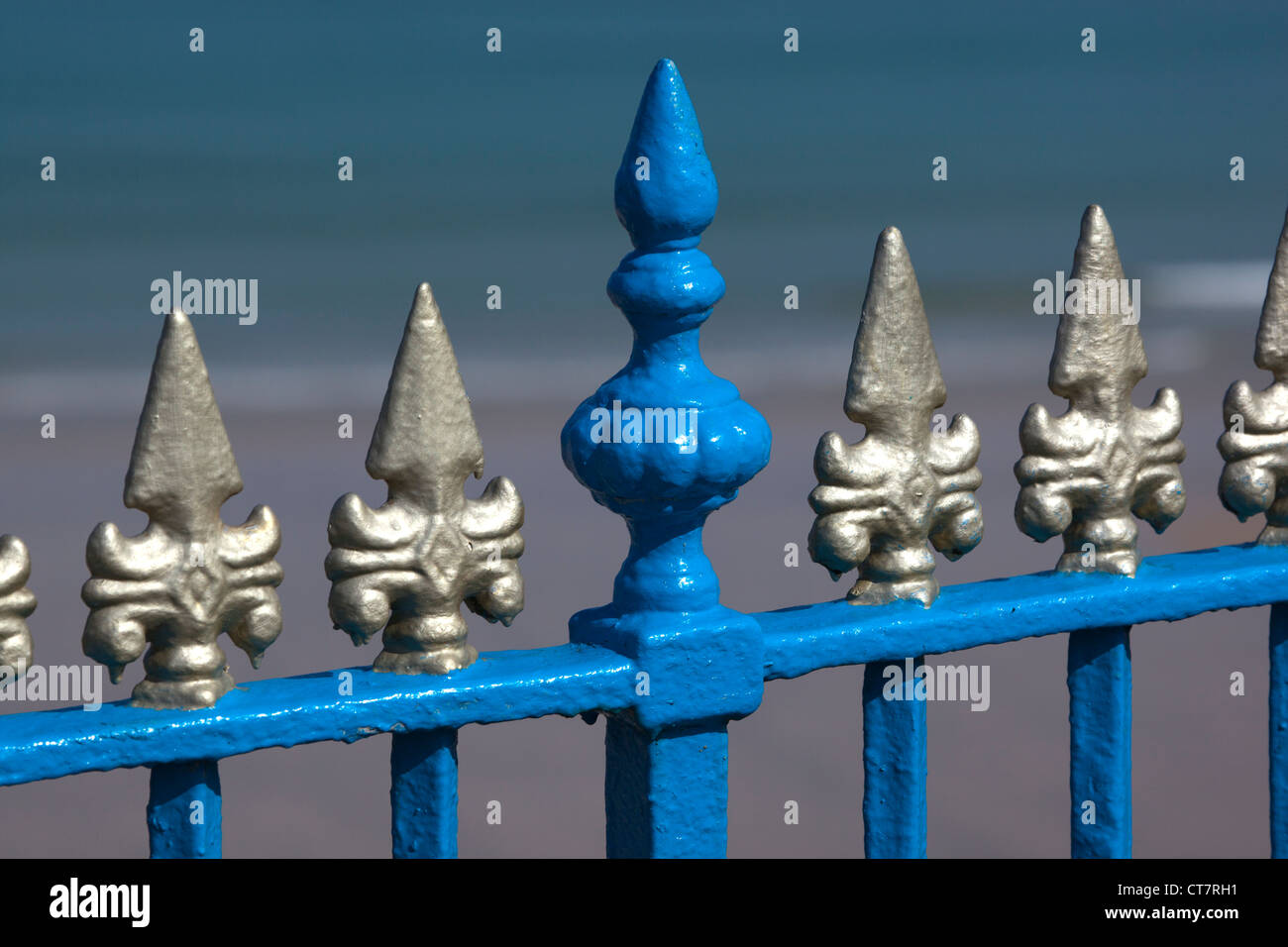 Beach Railings at Newquay Stock Photo - Alamy