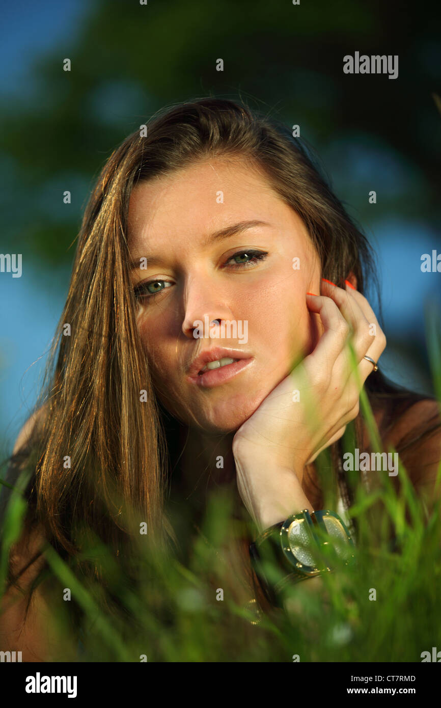 Woman portrait outdoors Stock Photo - Alamy