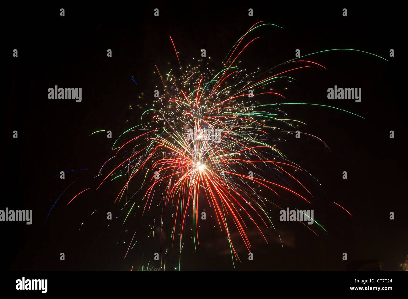 Beautiful firework at night Stock Photo - Alamy