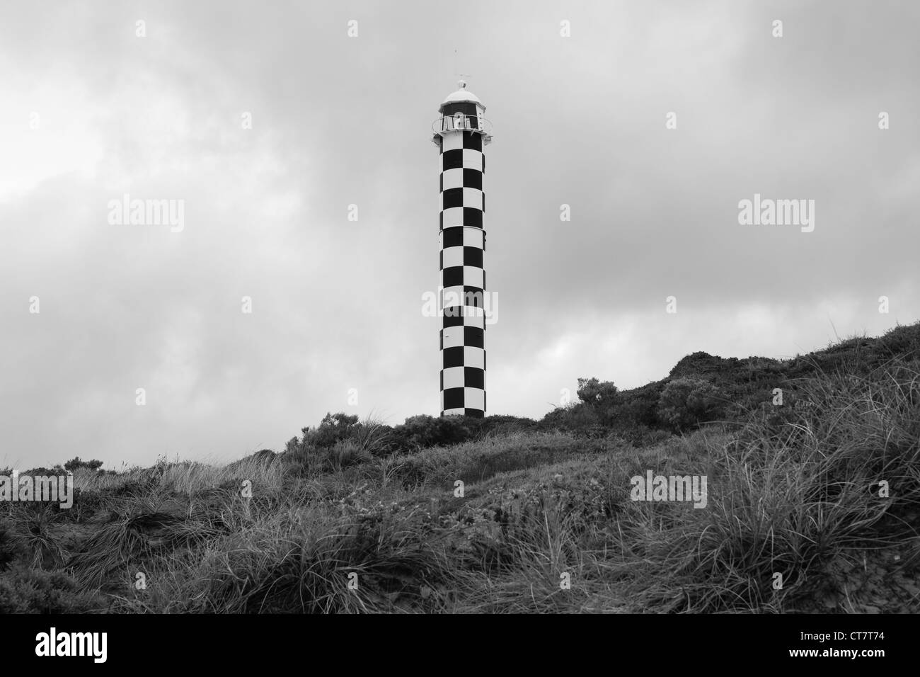 Black and white checked lighthouse in Bunbury, Western Australia Stock ...