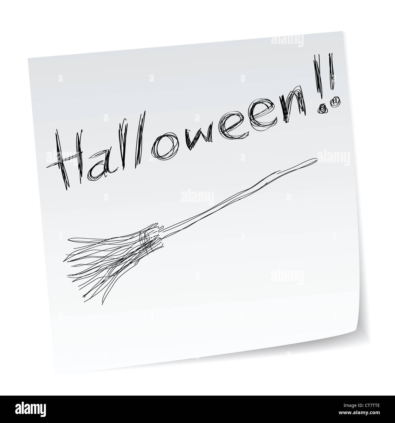 a note with hand-drawn halloween theme message - 7 of series Stock ...