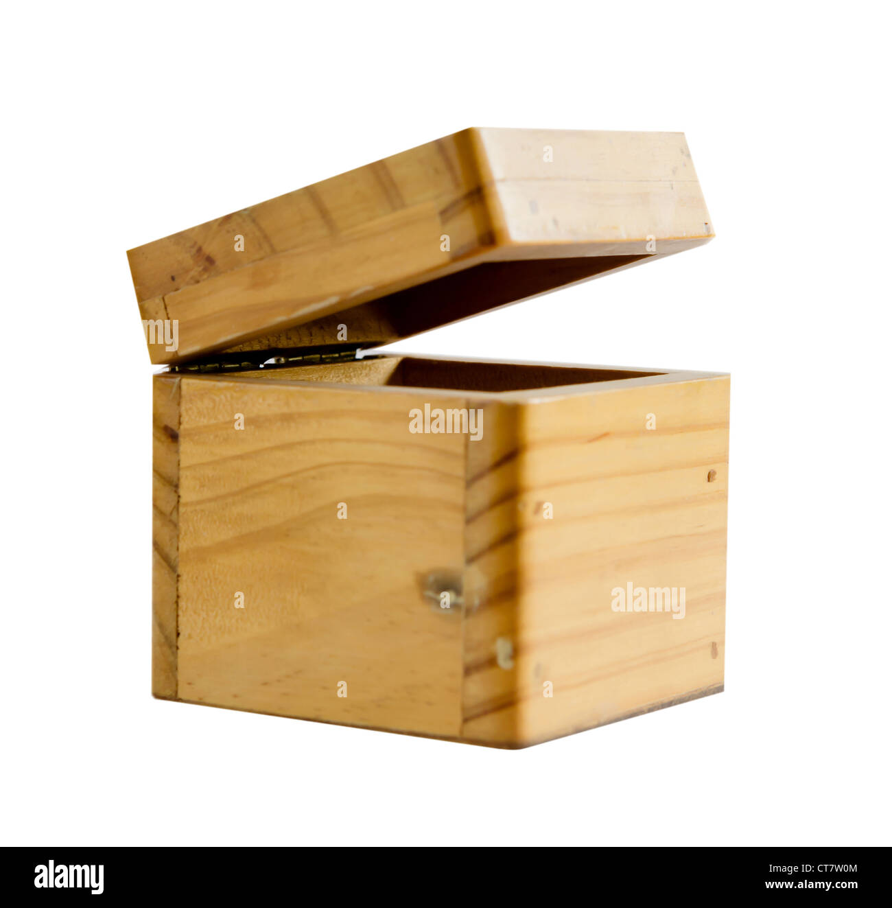 open wooden box on white background Stock Photo - Alamy