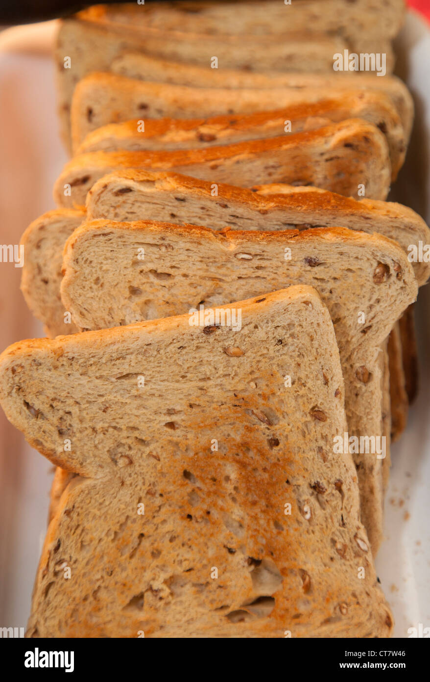 Slices of grilled brown toast Stock Photo - Alamy