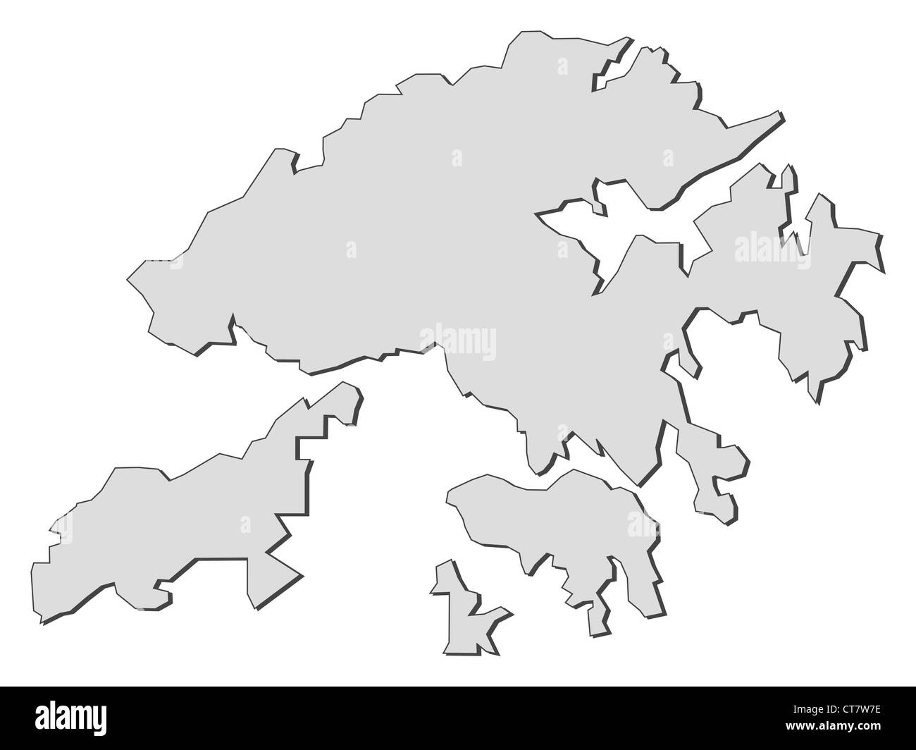 Hong kong map outline Black and White Stock Photos & Images - Alamy
