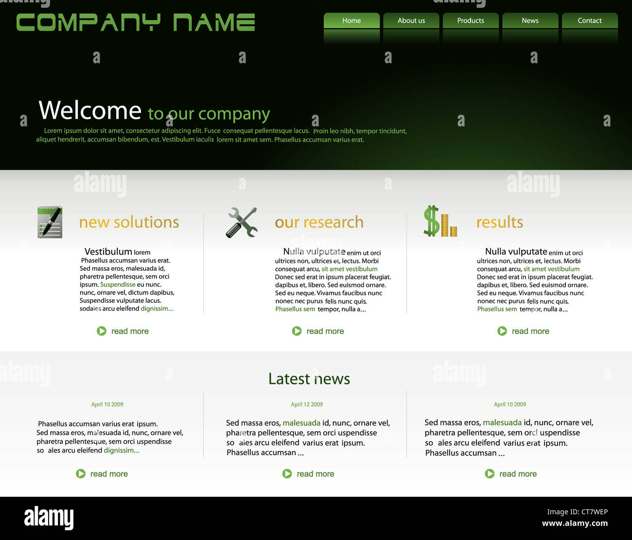 editable website template Stock Photo - Alamy