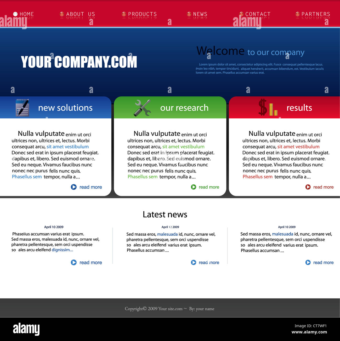 editable website template Stock Photo - Alamy