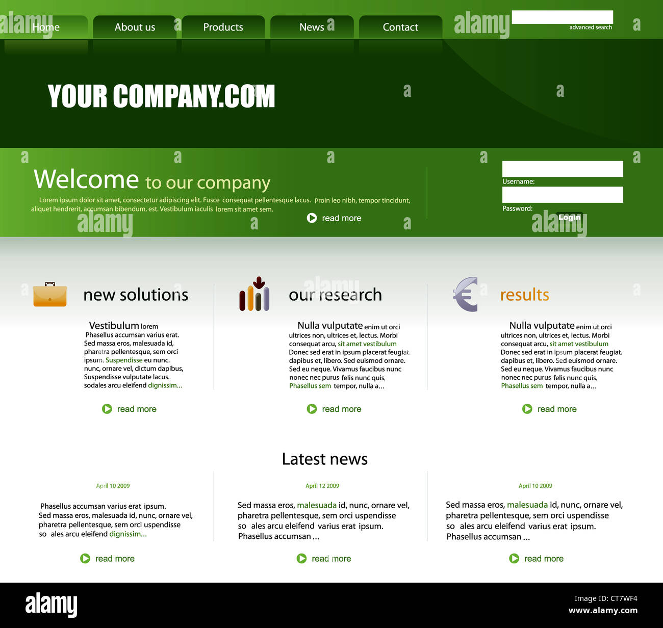 editable website template Stock Photo - Alamy