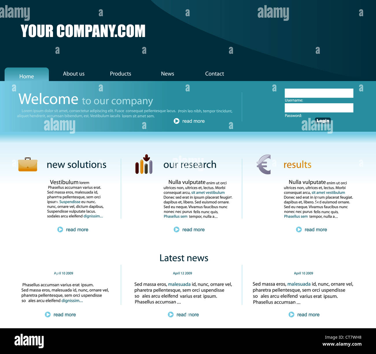 editable website template Stock Photo - Alamy