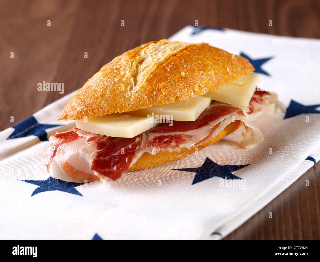 Cured ham and cheese sandwich. Cured ham and cheese Sandwich. Typical ...