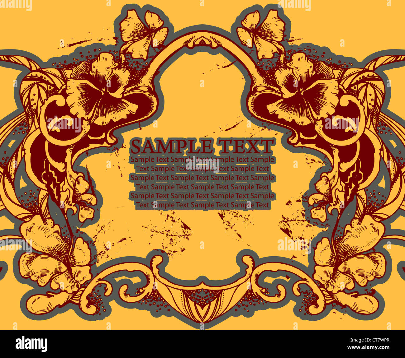 vintage floral frame Stock Photo - Alamy