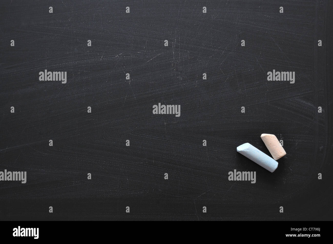 hi-res black chalkboard background with two color chalk pieces Stock ...