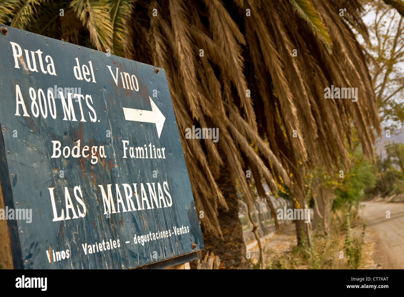 Sign for Bodega Las Marianas winery Stock Photo - Alamy