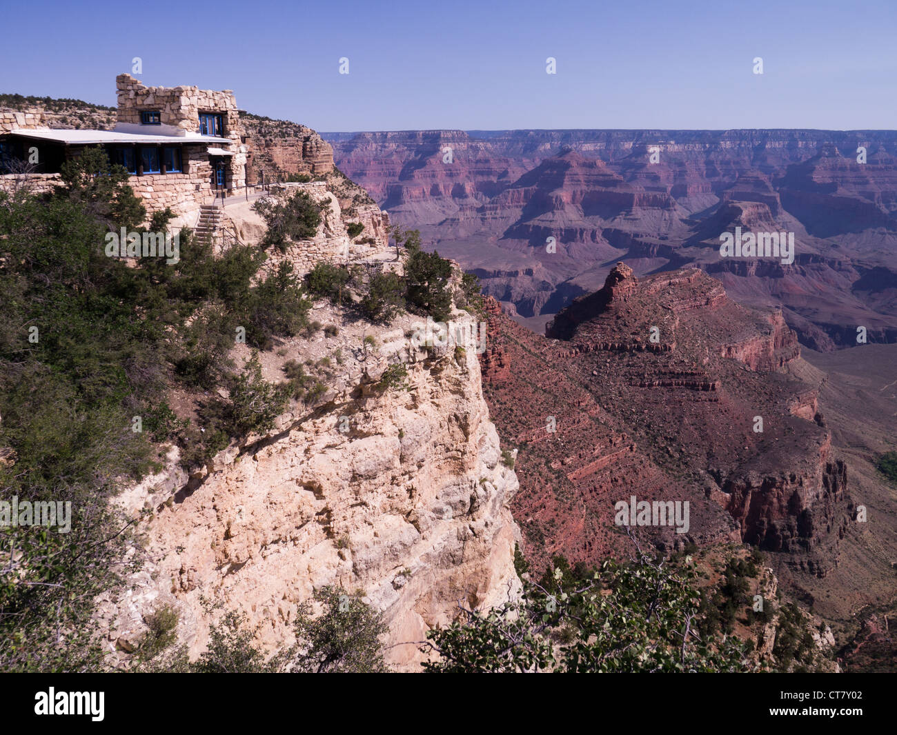 Building on the edge of the Grand Canyon and the Colarado river in ...