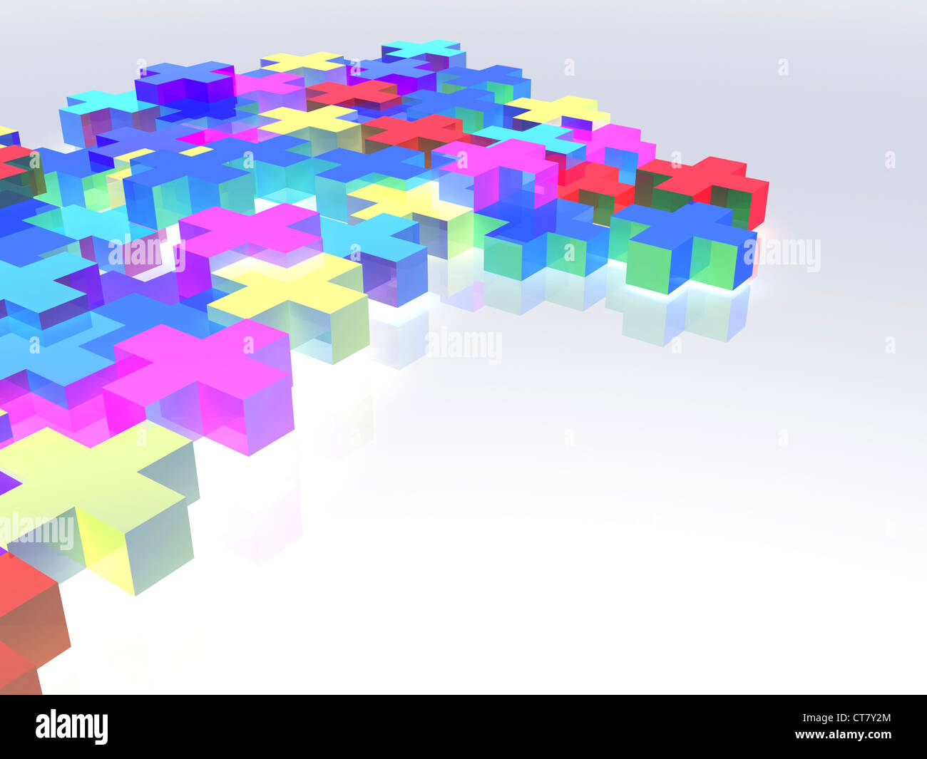 Abstract 3d image with colorful plus symbols Stock Photo - Alamy