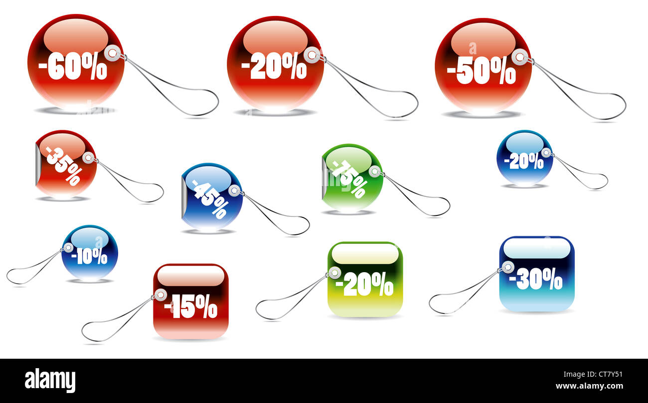 vector set of shopping tags and stickers Stock Photo - Alamy