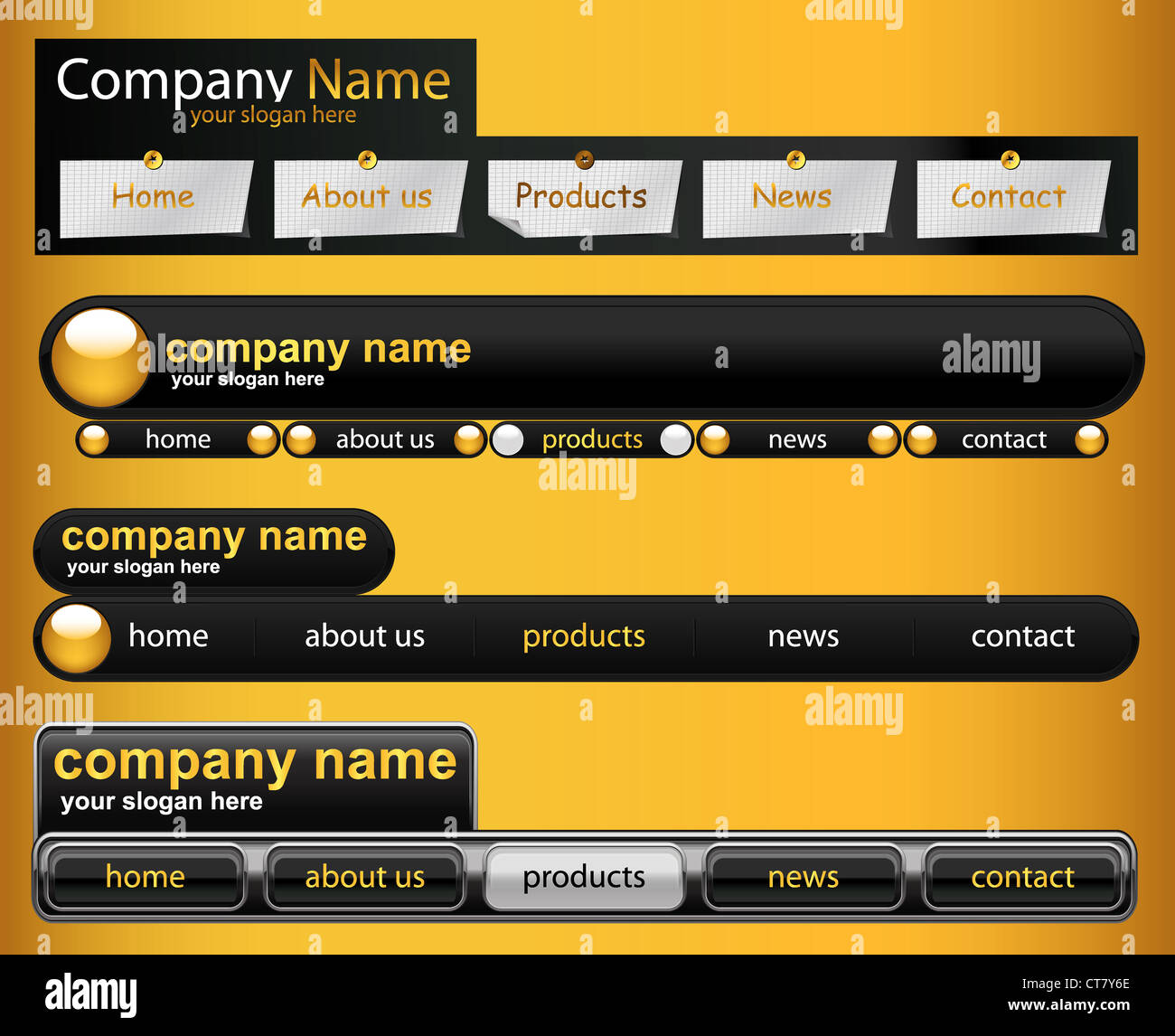 vector web navigation templates Stock Photo - Alamy
