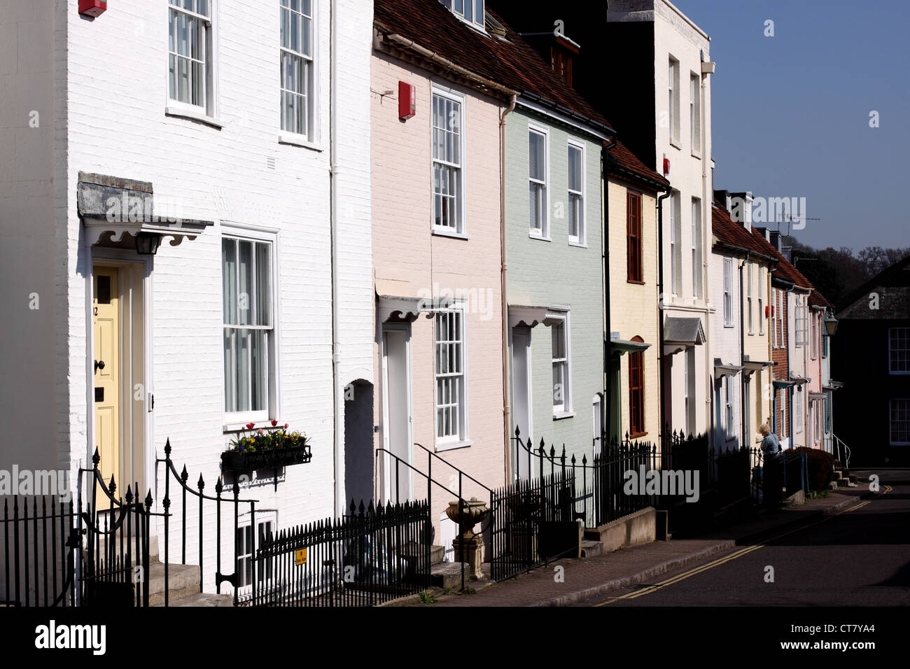 Town houses in Grove Road, Lymington Stock Photo - Alamy