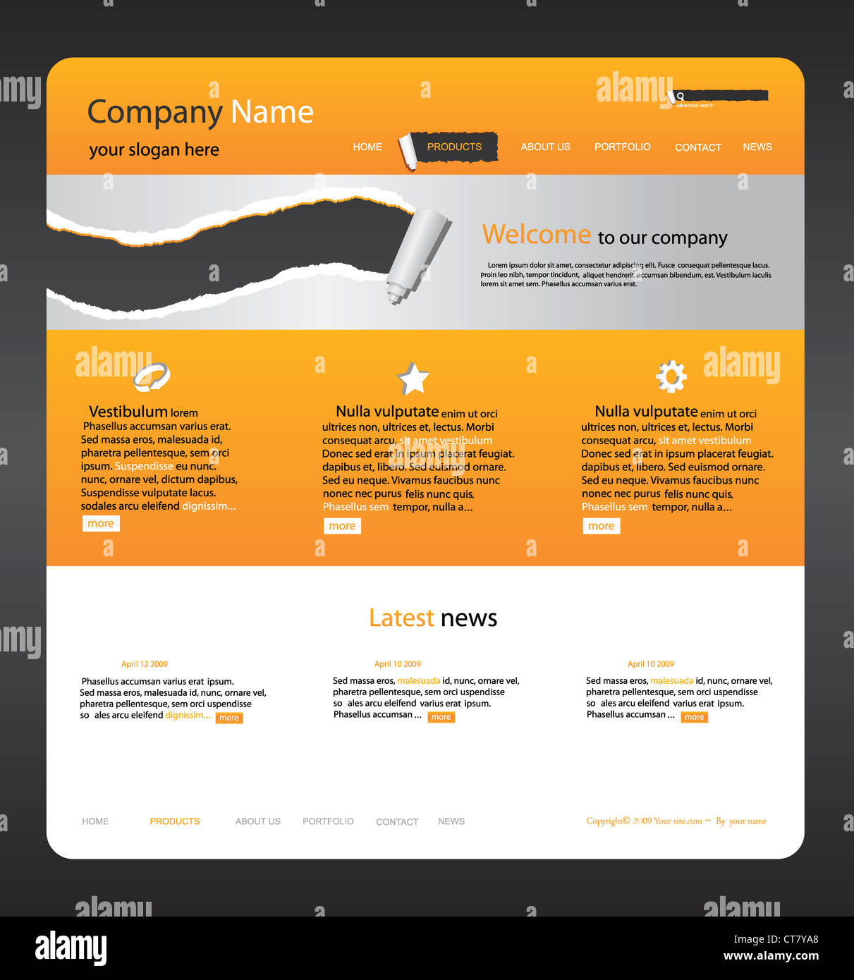 editable website template Stock Photo - Alamy