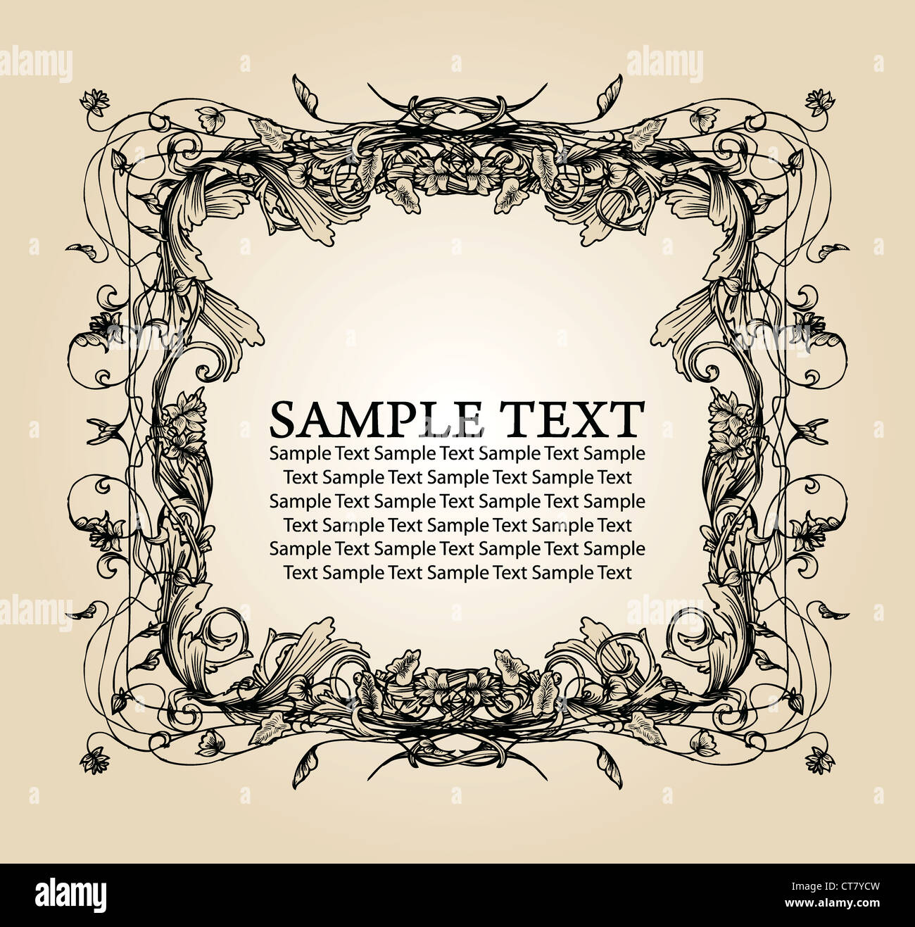 vintage floral frame Stock Photo - Alamy