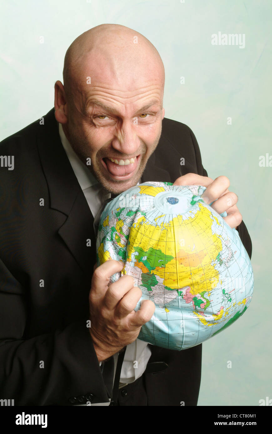 Man crumpled globe Stock Photo - Alamy