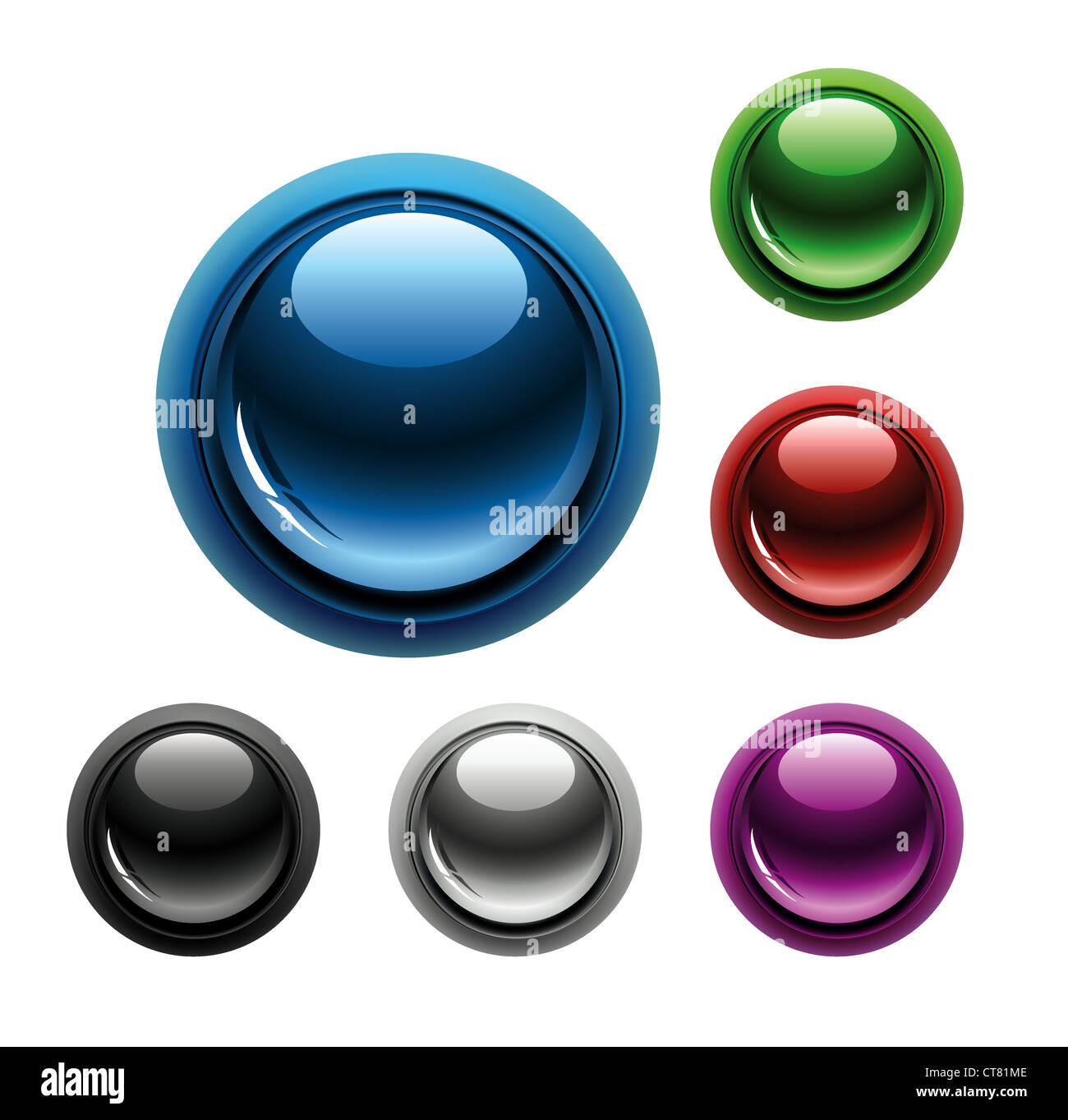 set of glossy buttons Stock Photo - Alamy