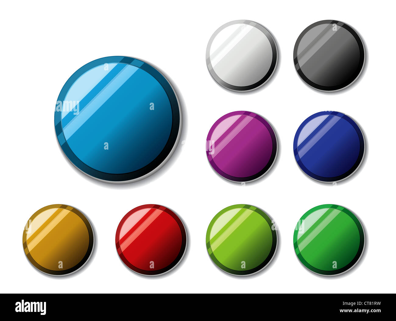 set of glossy buttons Stock Photo - Alamy