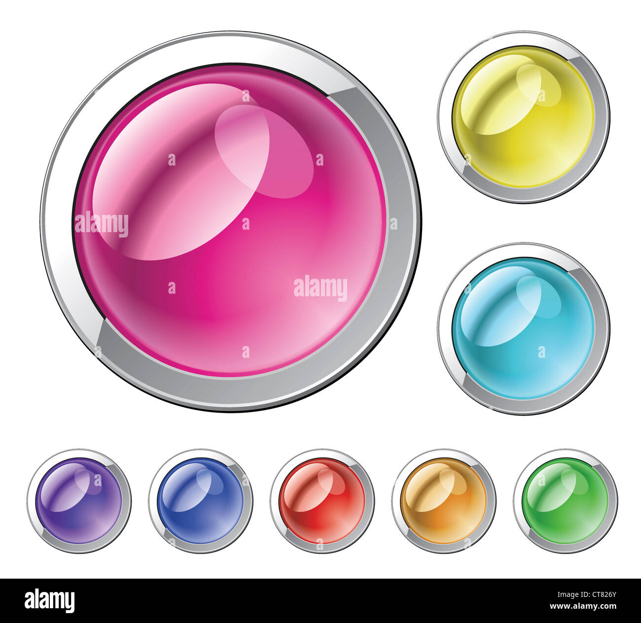 set of glossy buttons Stock Photo - Alamy