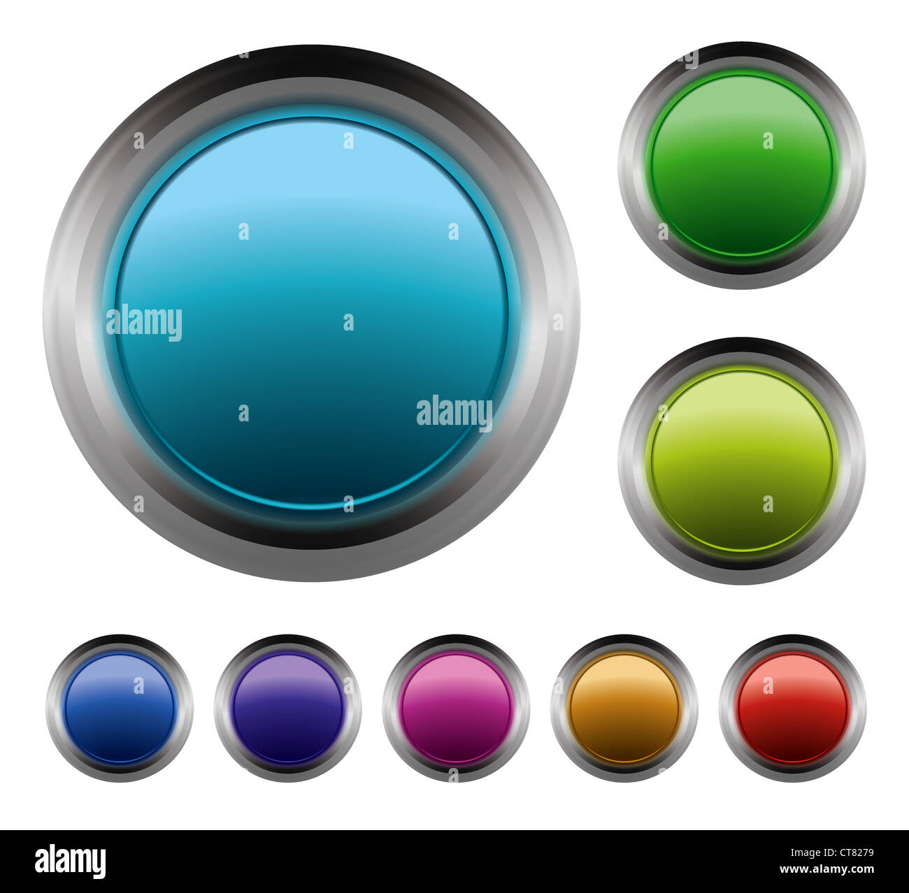 set of glossy buttons Stock Photo - Alamy