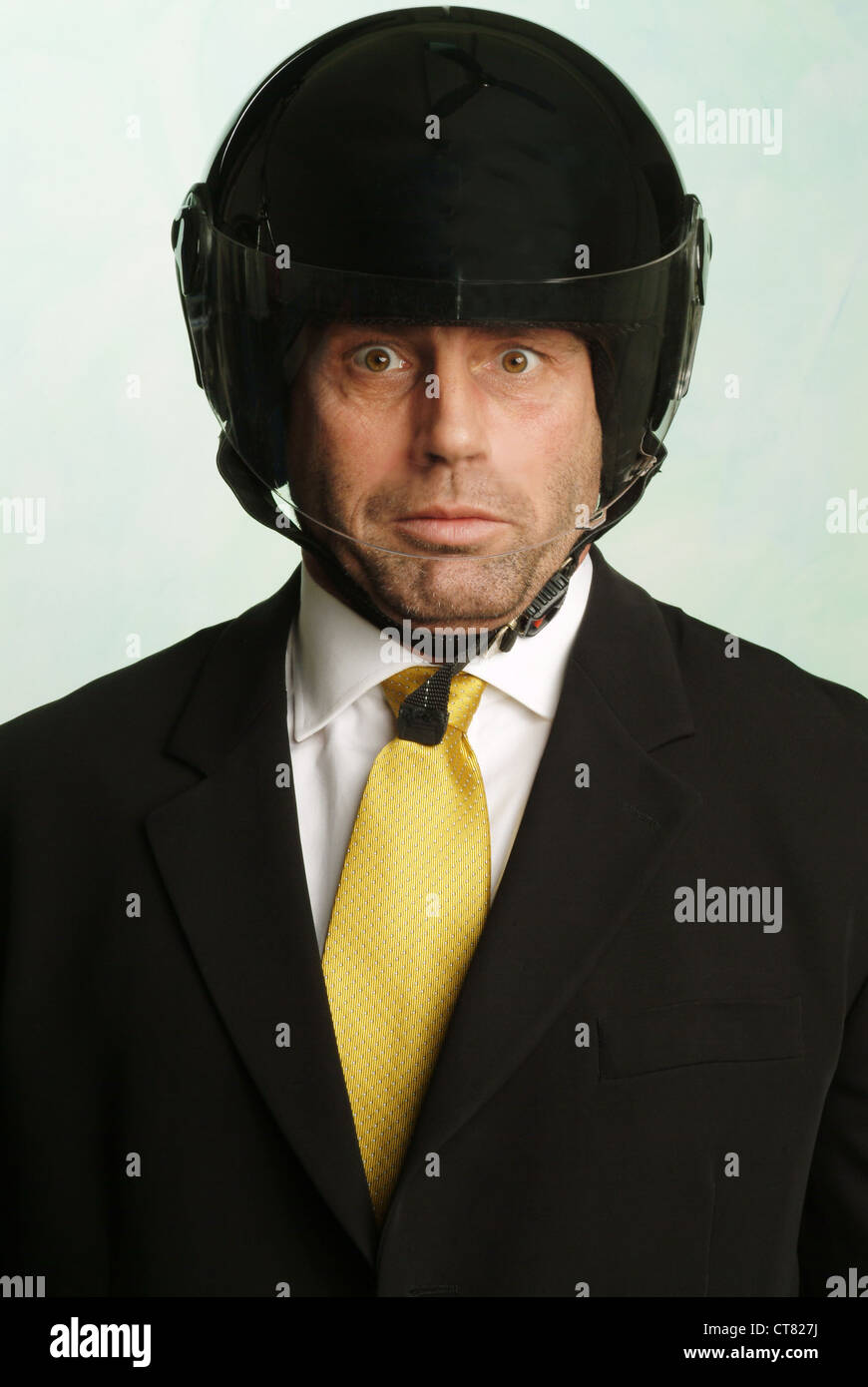 Man with Helmet Stock Photo - Alamy