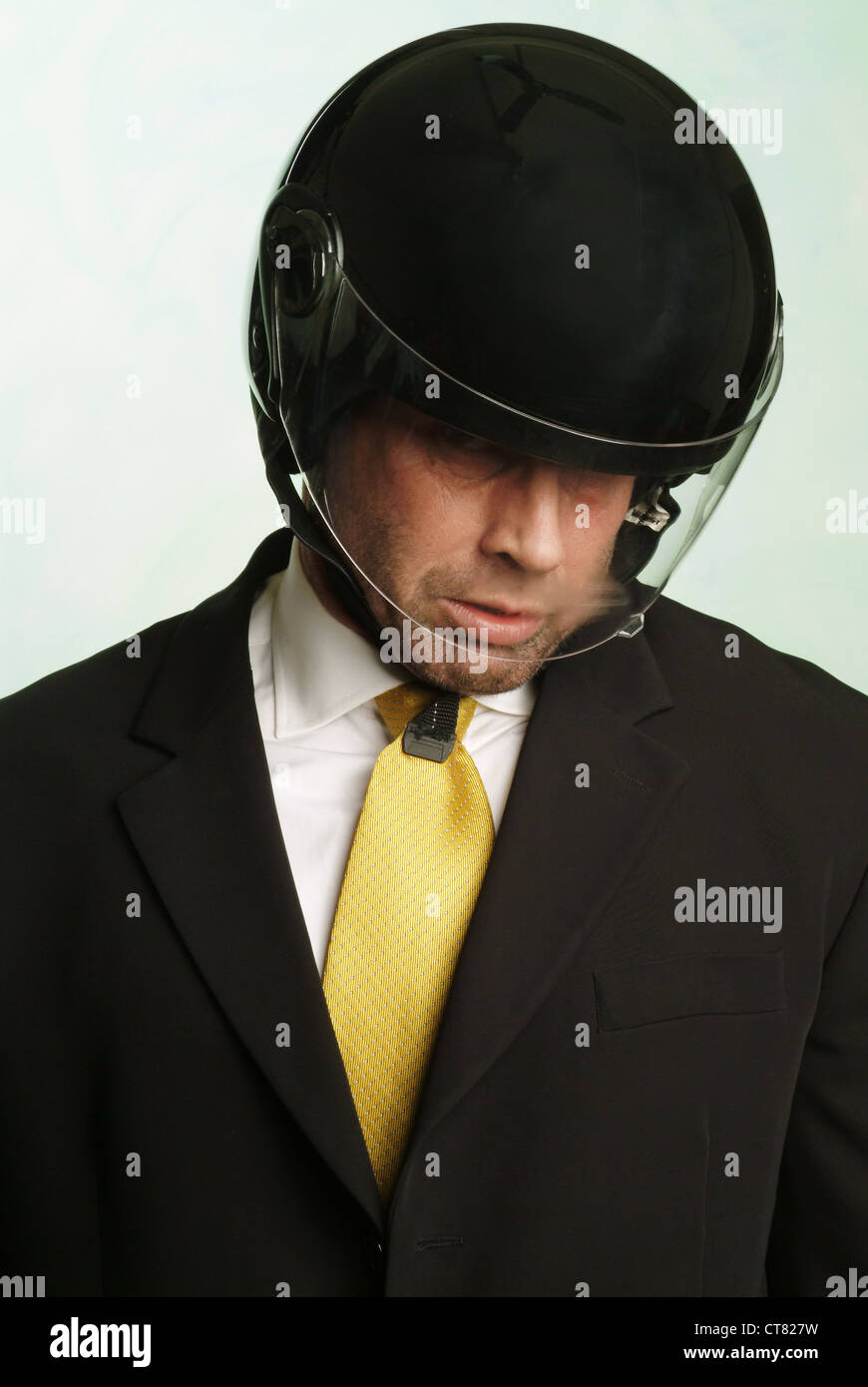 Man with Helmet Stock Photo - Alamy