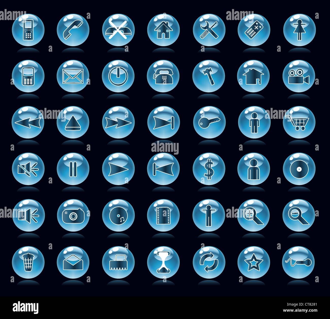 set of glossy buttons Stock Photo - Alamy