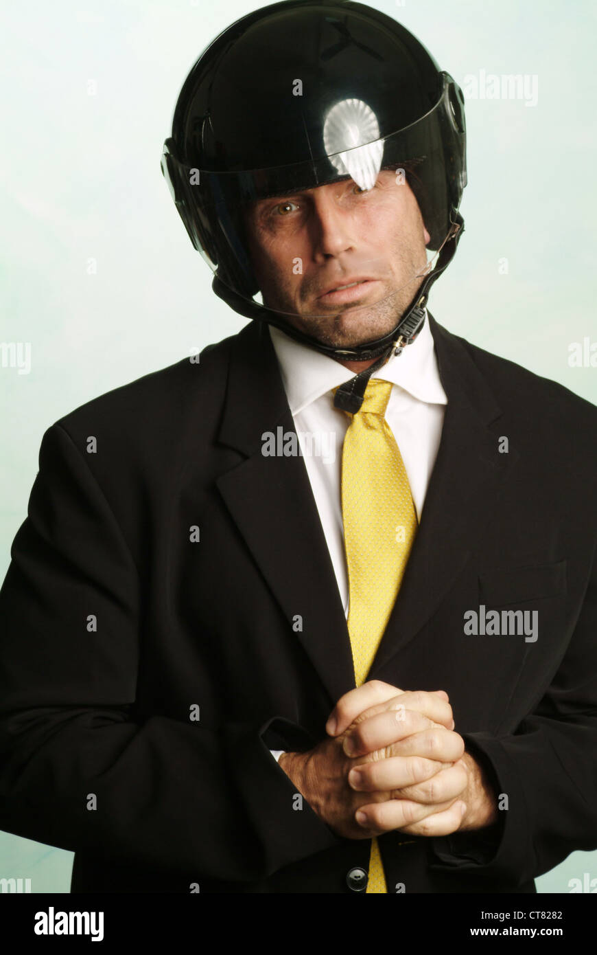 Man with Helmet Stock Photo - Alamy