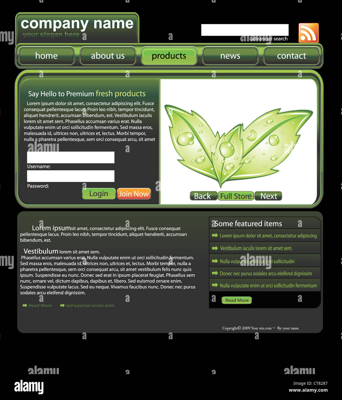 editable website template Stock Photo - Alamy