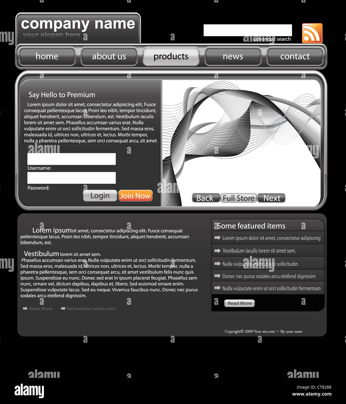 editable website template Stock Photo - Alamy