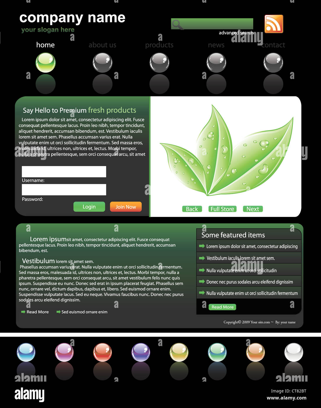 editable website template Stock Photo - Alamy